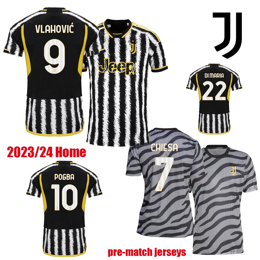 23/24 Juventus Camisa De Casa E Camisas De Futebol Pré-Jogo VLAHOVIC ...