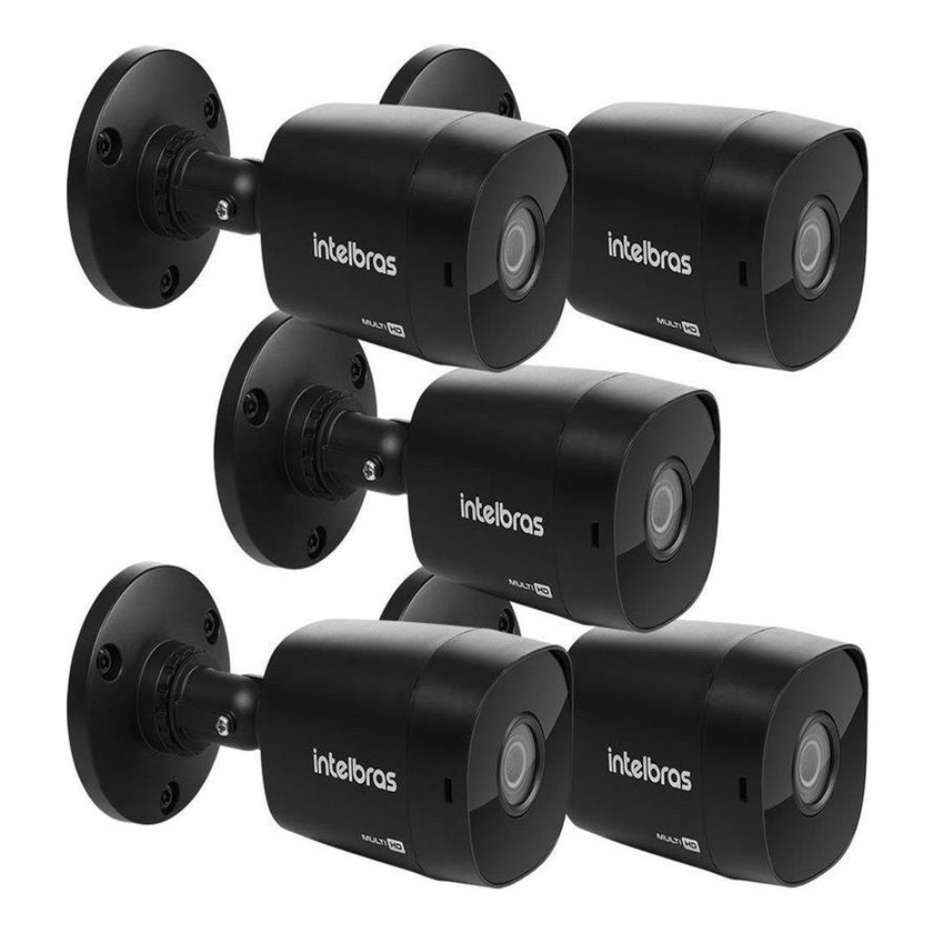 Kit 5 Cameras 2 Megas 20m Vhd 1220 B G6 Black Intelbras | Shopee Brasil