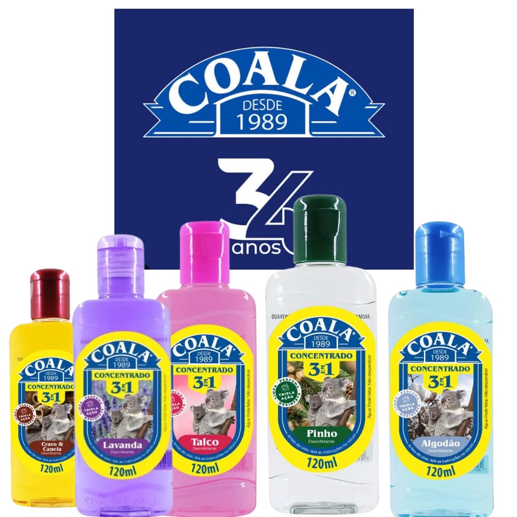 Coala Desinfetante Concentrado 3 em 1 - 120 ml | Shopee Brasil