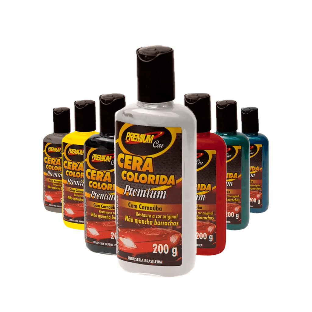 Cera Liquida Colorida Automotiva com Carnaúba Premium Car Color 200g ...