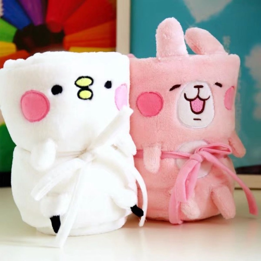 Kanahei Kanahei Kanahei's Small Animal Pink Rabbit Chick Roll Blanket ...