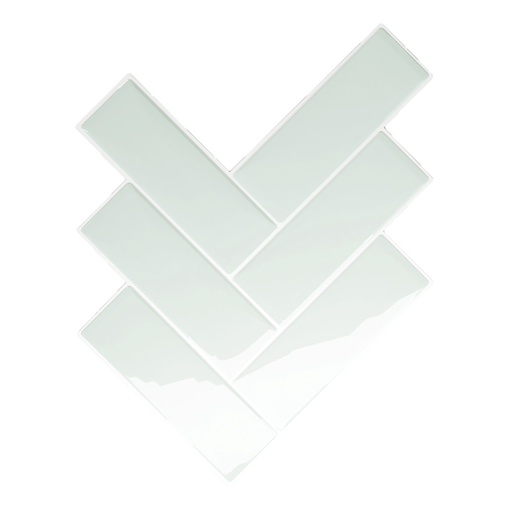 Pastilha Adesiva Resinada Espinha Verde Menta Com Rejunte Branco ...