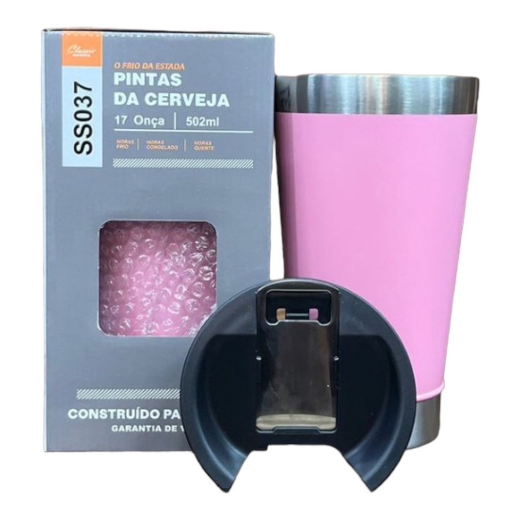 Kit Rosa Copo Térmico Staley Inox C/ Tampa Abridor | Shopee Brasil