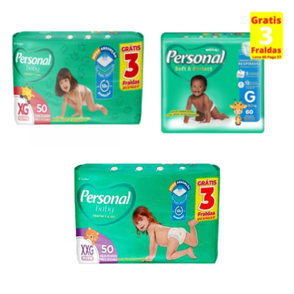 Fralda Personal Verde Hiper 1 Pacote Todos os Tamanhos | Shopee Brasil