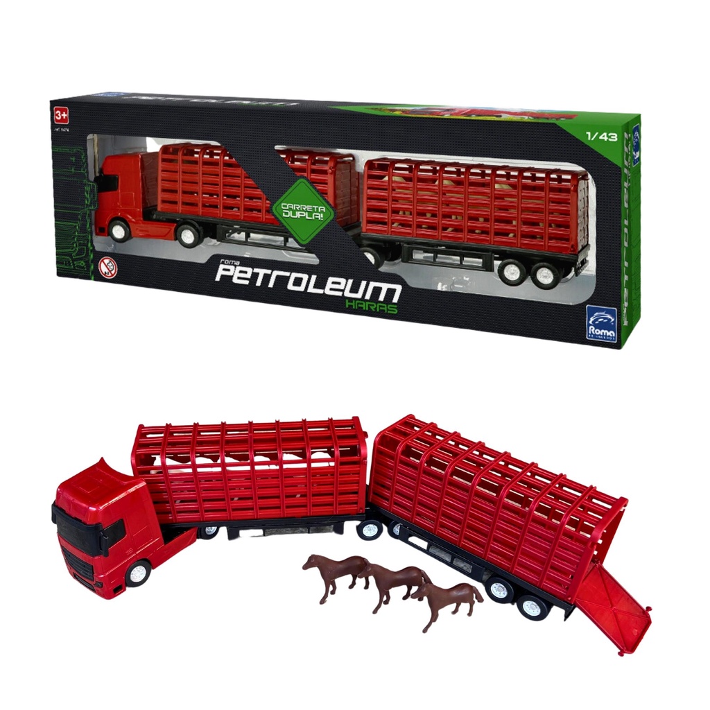 Caminhão Boiadeiro Bitrem Cavalos Roma Petroleum Haras Duplo | Shopee ...