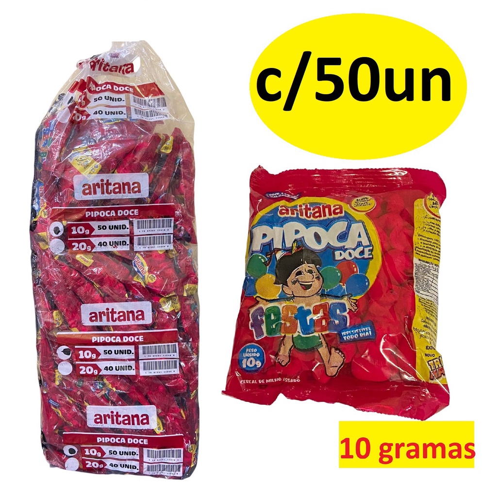Fardo de Mini Pipoca com 50 unidades de 10gr Aritana | Shopee Brasil