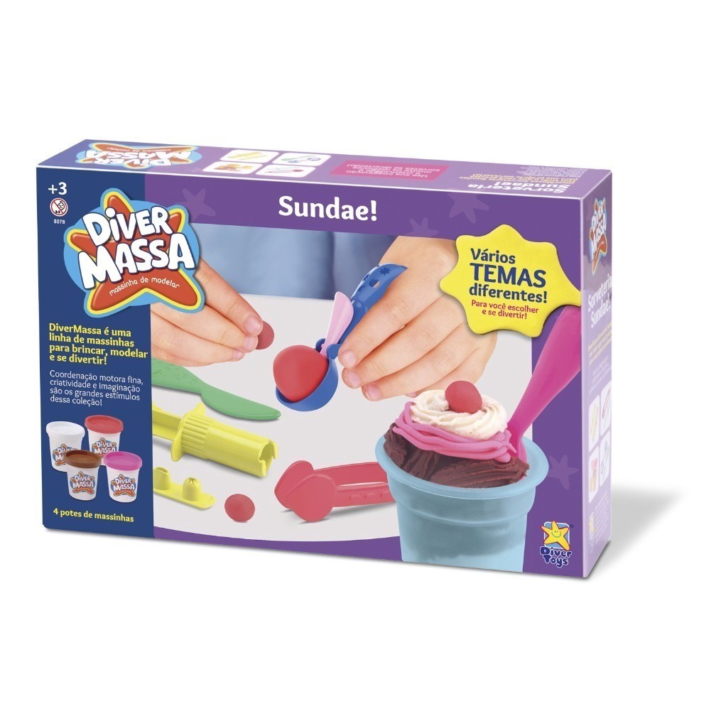 Kit Massinha De Modelar - Diver Massa - Sundae | Shopee Brasil