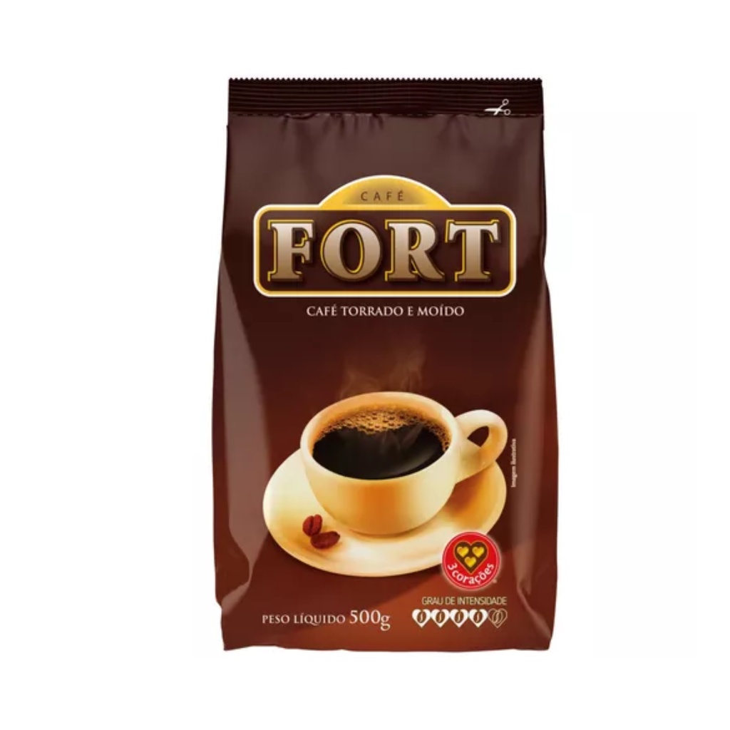 Café Fort 500g 3 Corações Torrado e Moido Extra Forte Pack | Shopee Brasil