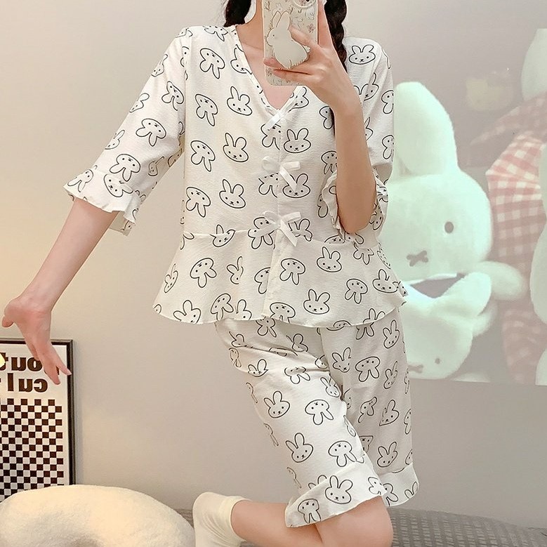 Conjunto De Pijamas Miffy Rabbit Triple Ribbon | Shopee Brasil