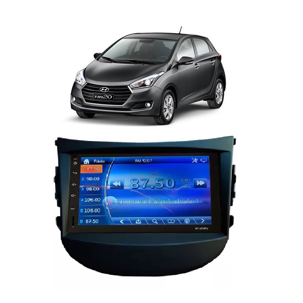 Kit Multimidia HB20 2014 / 2019 7 Pol MP5 USB SD Radio Espelhamento | Shopee Brasil