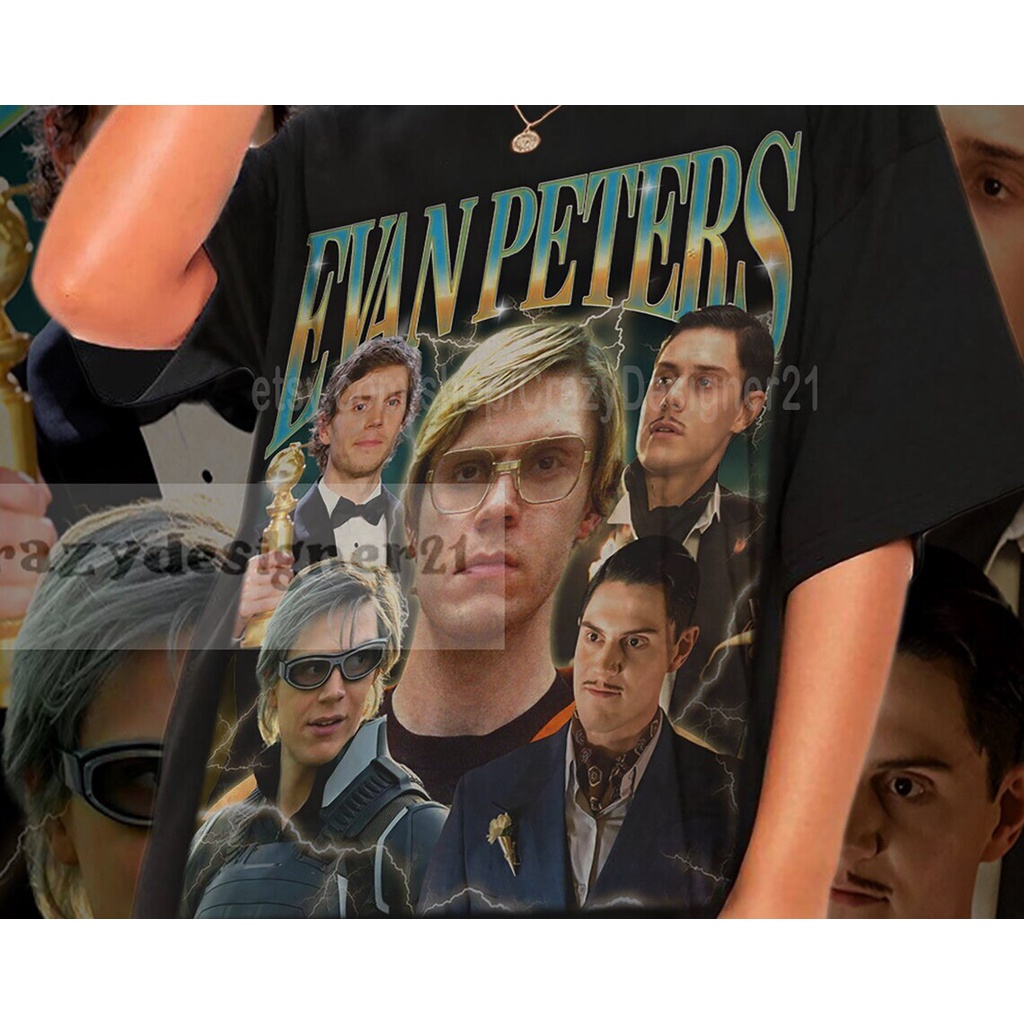Evan Peters Camisa Vintage Camiseta De Homenagem Fã Retrô 90s Suéter ...