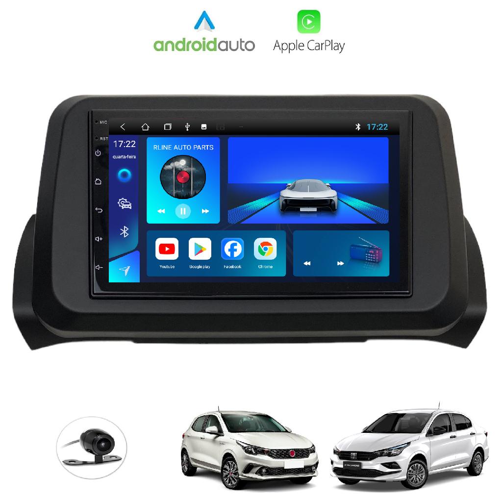 Kit Central Multimidia 2 Din Mp5 Android Fiat Argo Cronos 2017 a 2022 Android Auto Apple CarPlay ...