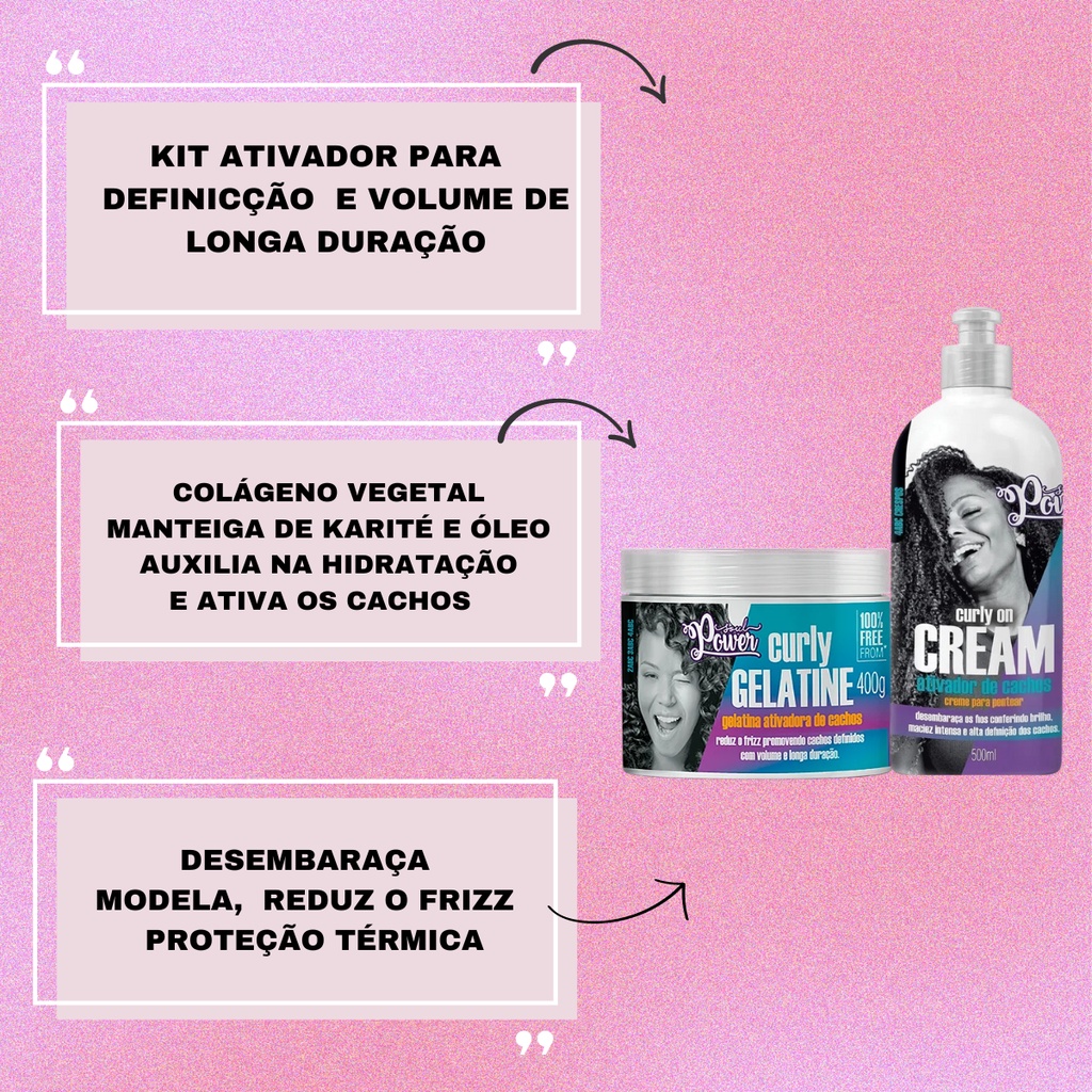 Kit Soul Power Geleia Creme Modela Cachos Ondulados Crespos | Shopee Brasil