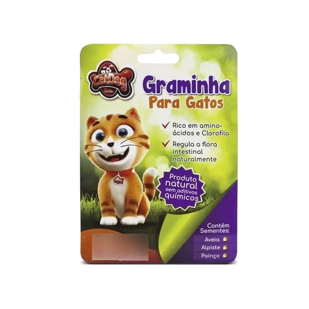 Grama Graminha para Gato Bola de Pelos Digestão 50 g Cat | Shopee Brasil