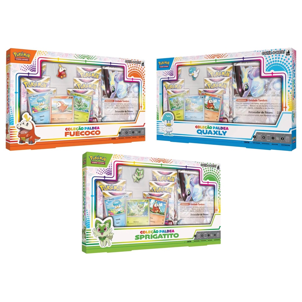 Pokémon TCG Kit 3 Box Coleção Paldea - Original Copag | Shopee Brasil