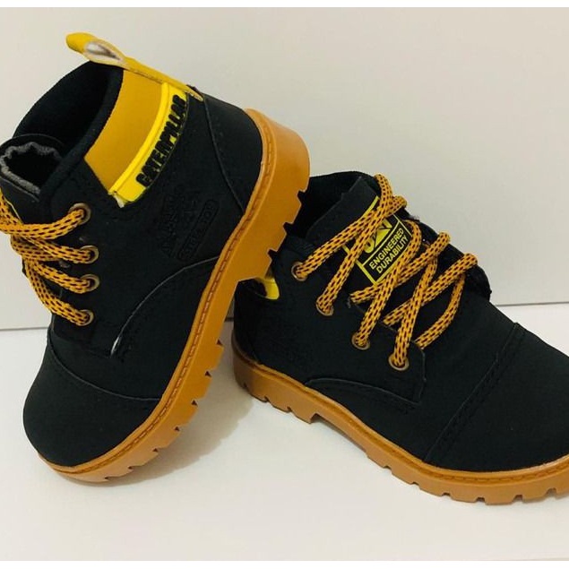 Bota botinha catpilar Coturno Cat Preto infantil unissex Feminino ...