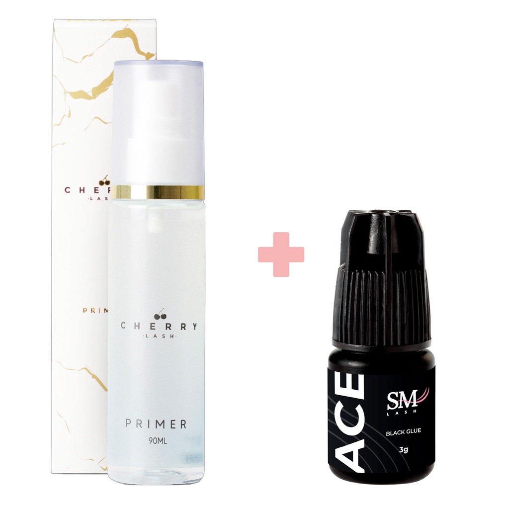 Primer Cherry Lash 90ml + Adesivo Cola SM Lash Ace 3g | Shopee Brasil