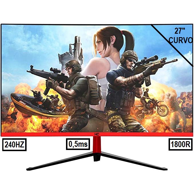 Monitor HQ 27" Curvo 240hz 0,5ms | Shopee Brasil