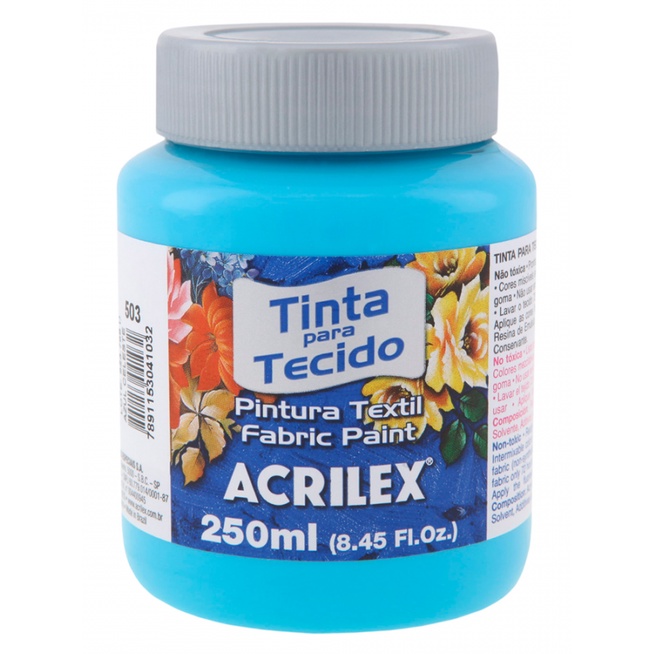 Tinta para Tecido 250ml Ref 535 Azul Mar Acrilex - Escorrega o Preço