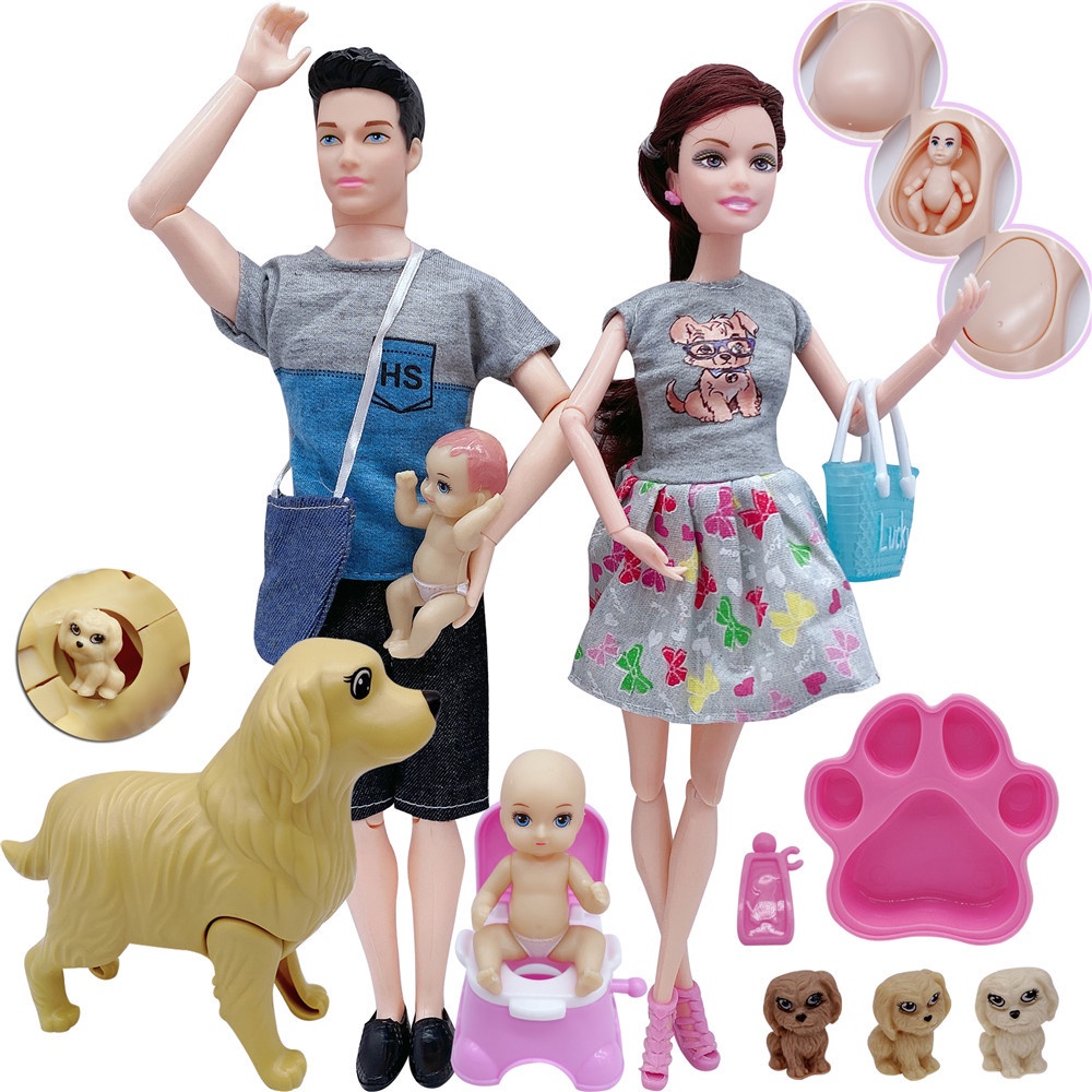 Boneca Barbie grávida de 30cm, barriga grávida dá à luz bebê, presente ...