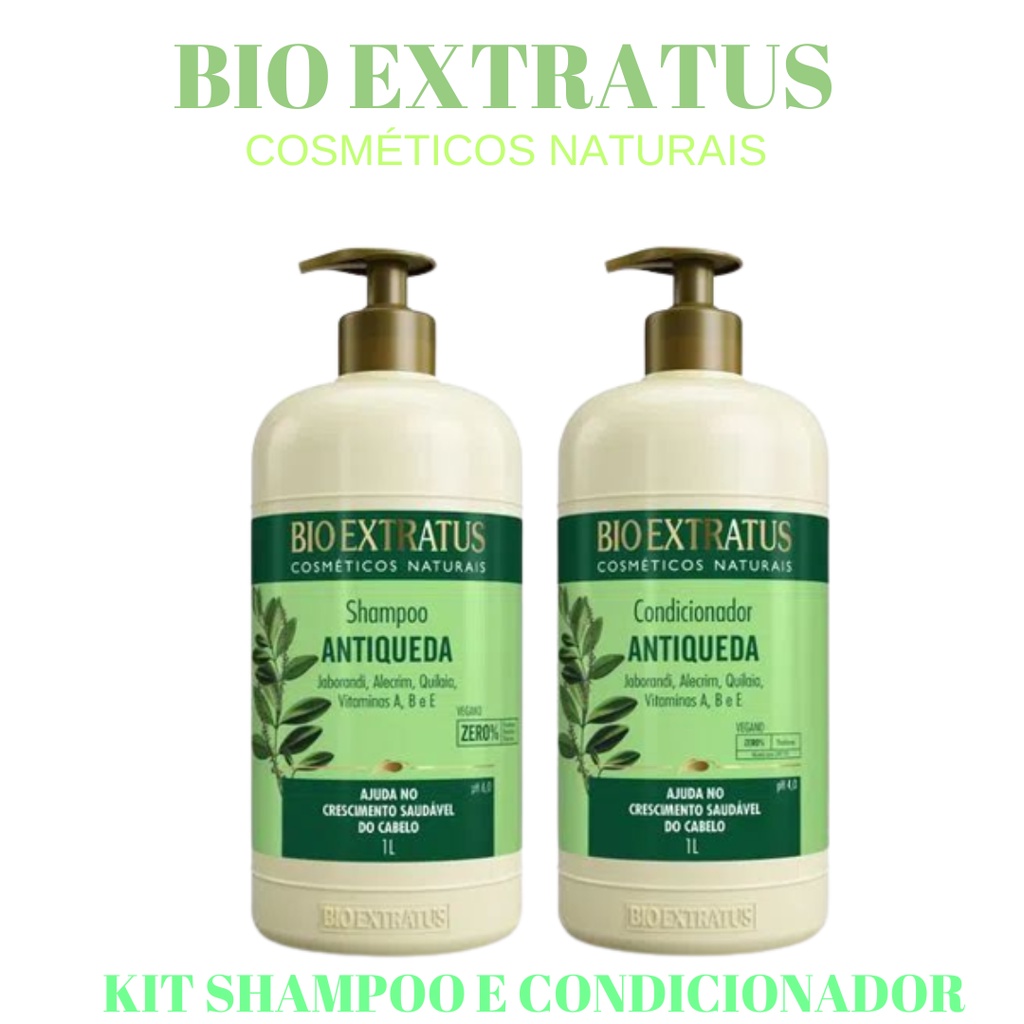 Kit Jaborandi Antiqueda Shampoo e Condicionador Bio Extratus (1L ...