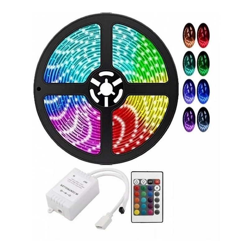 Luz Fita Led Colorida 5050 Rgb 15m Alta Luminosidade Bivolt | Shopee Brasil