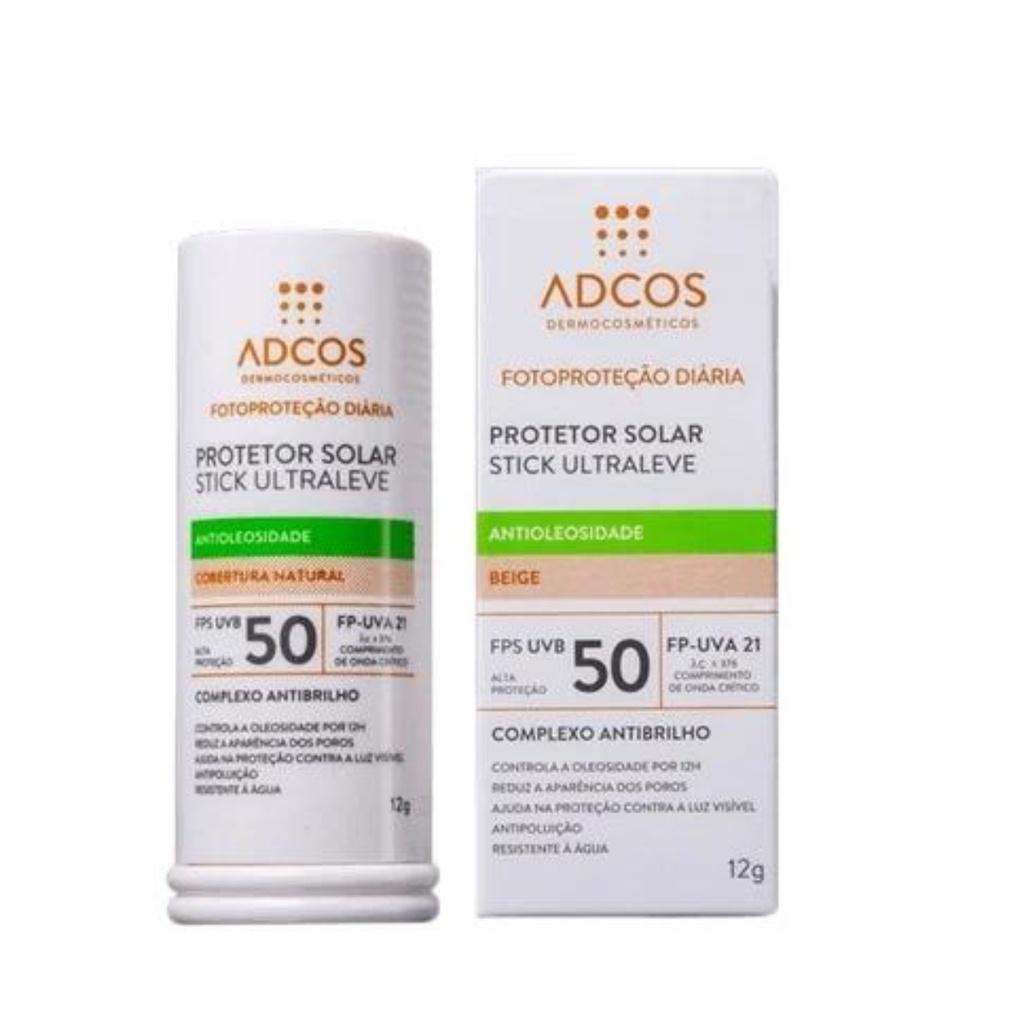 Protetor Solar Facial Adcos Stick Ultraleve FPS50 Beige 12g | Shopee Brasil