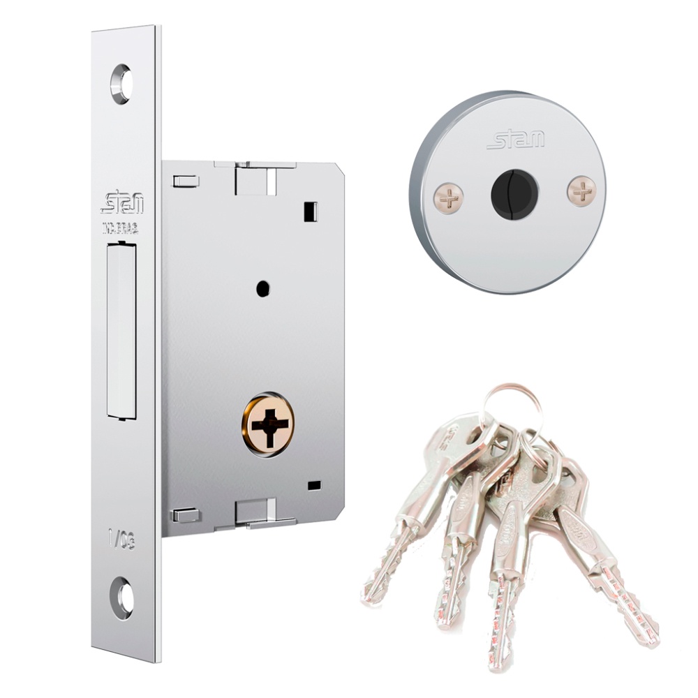 Fechadura Auxiliar 30mm Trava Tetra 1001 Espelho Inox Stam | Shopee Brasil