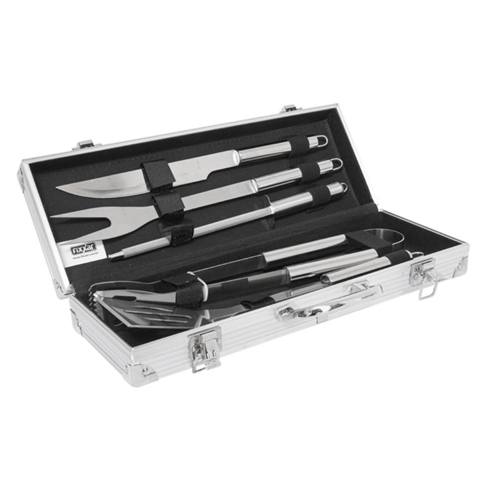 Kit Churrasco Inox Com Maleta Completo Detroit Fixxar | Shopee Brasil