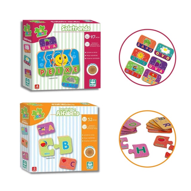 Kit 2 Jogos Infantil Educativo Alfabeto e Soletrando | Shopee Brasil