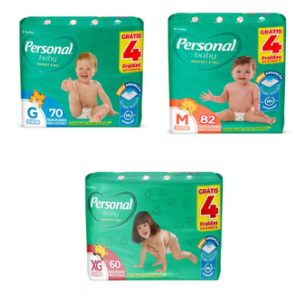 Fralda Descartavel Infantil Personal Giga - 1 Pacote Escolha o Seu P,M ...