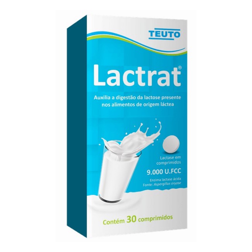 Enzima Digestiva Lactase 9.000 FCC 30 Comprimidos Lactrat | Shopee Brasil