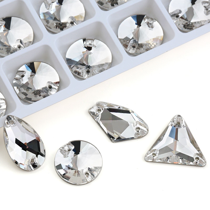 AAAAA Costura Crystal Clear Sew On Rhinestone Beads , Base Dourada ...