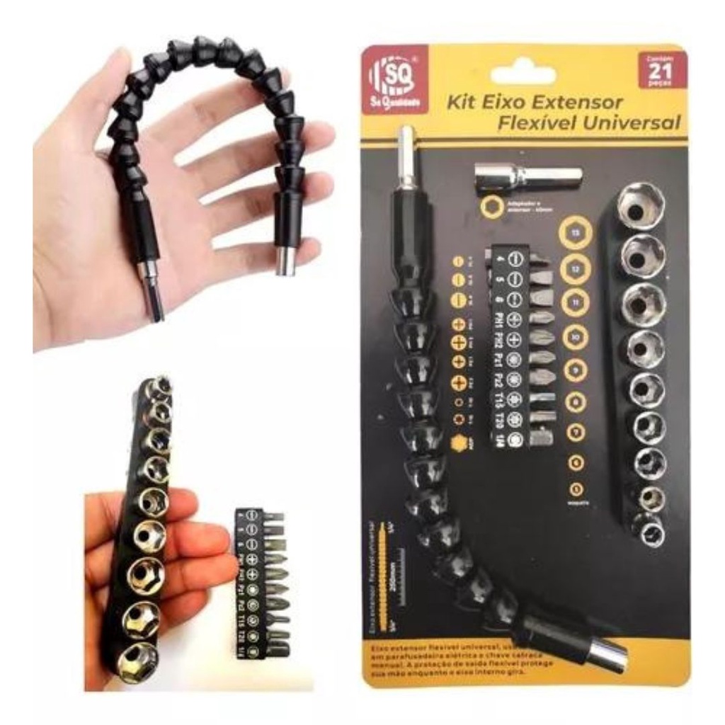 Kit Eixo Extensor Flexível Universal SQ-4257 | Shopee Brasil
