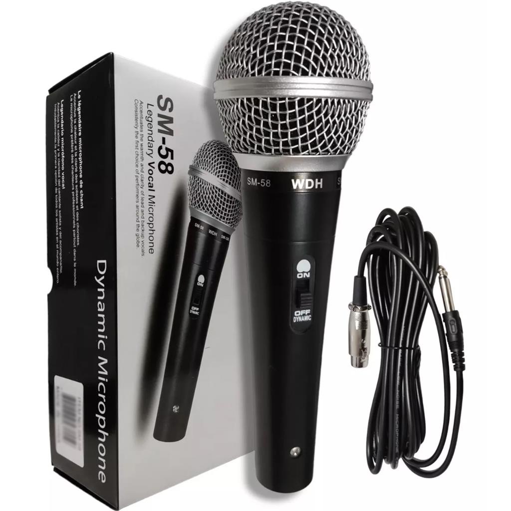 Microfone Com Fio Dinamico Profissional Metal 5mts Sm-58 | Shopee Brasil