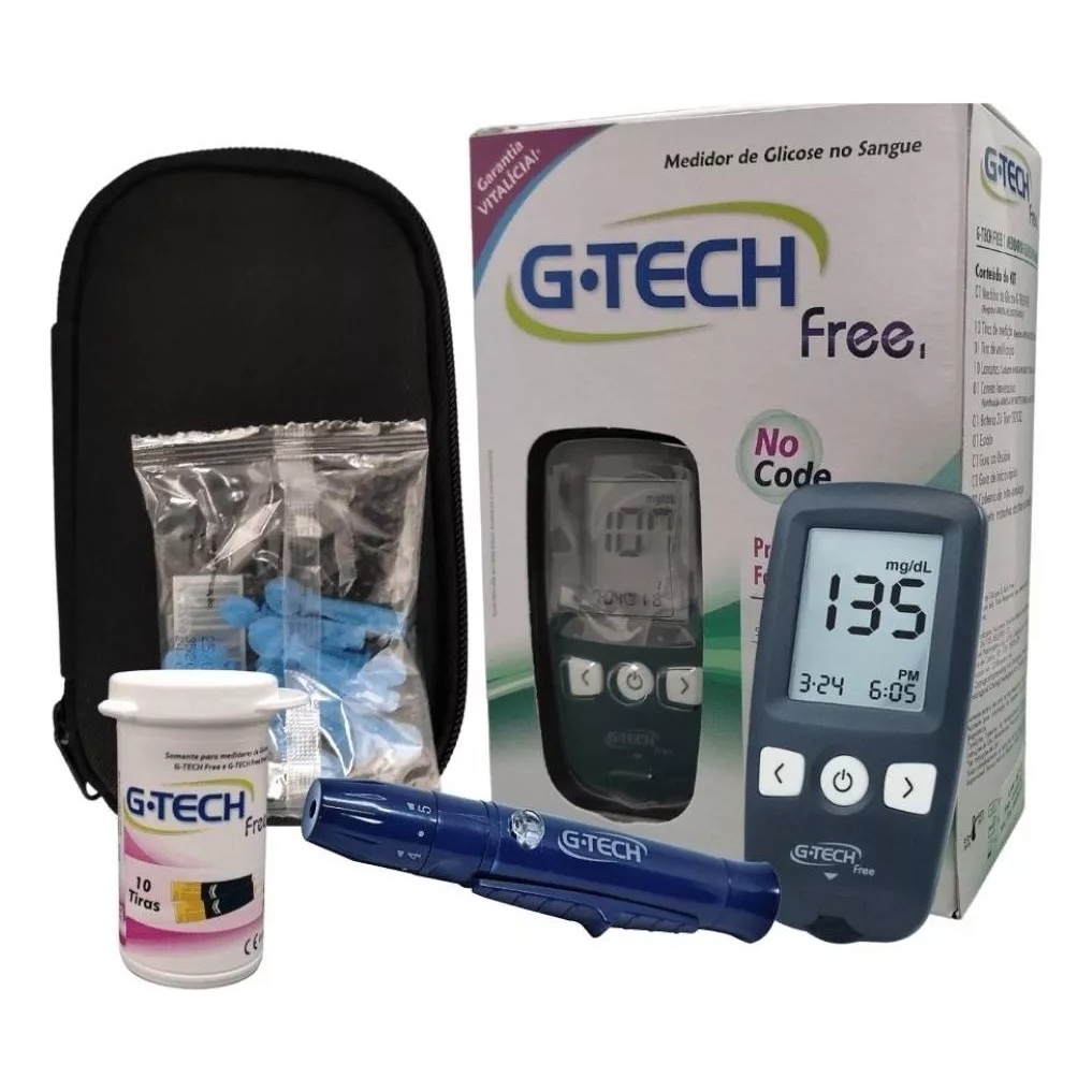 Kit Aparelho De Medir Glicemia Glicose Diabetes G-tech | Shopee Brasil