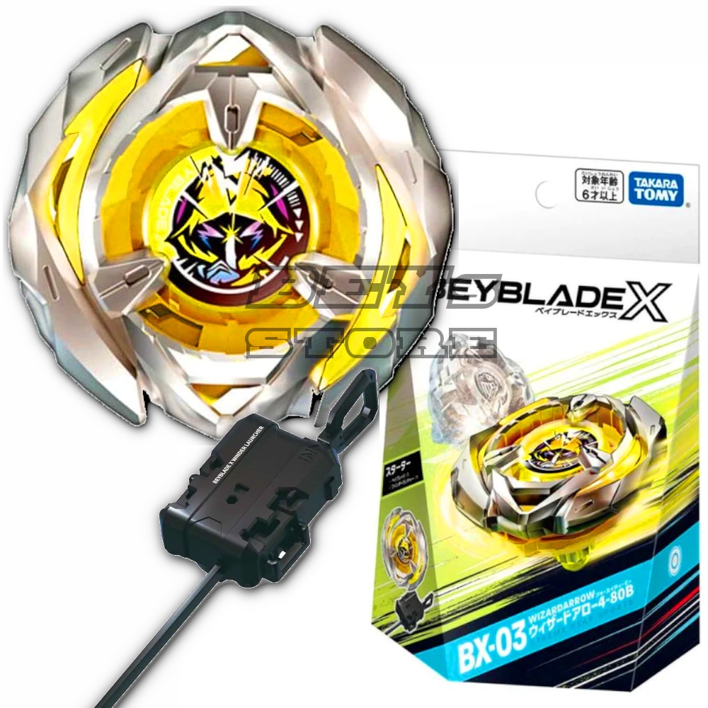 Beyblade X BX-03 WIZARD ARROW 4-80B - Takara Tomy | Shopee Brasil