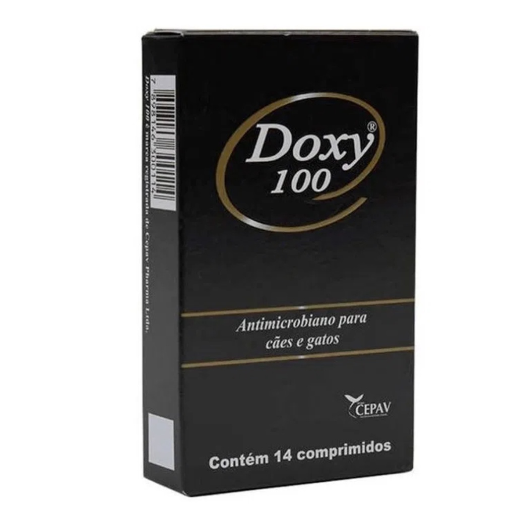 Doxy 100 Cepav Antimicrobiano Cães E Gatos 14 Comprimidos Doxiciclina ...