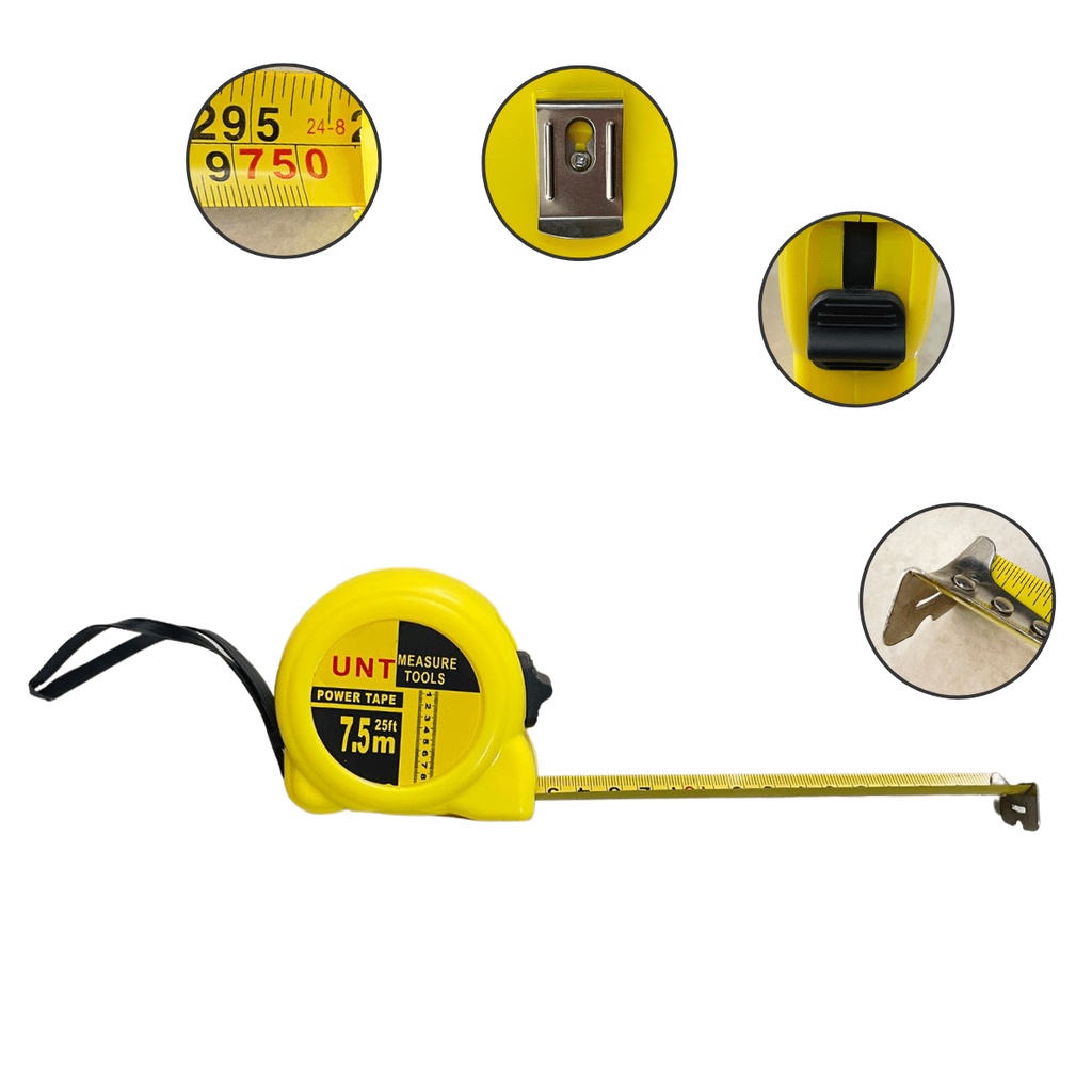 Trena de Metal 7,5m: Medição Precisa e Fita Retrátil - Trava de Fixação ...