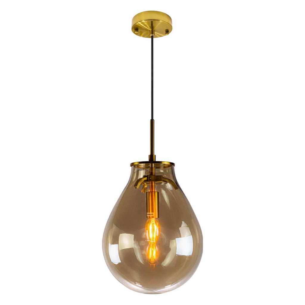 Pendente Caju Bronze Cúpula Vidro Conhaque 23x30cm Bella RZ001ES ST1882 | Shopee Brasil