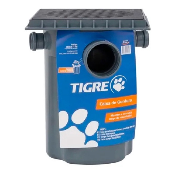 Caixa De Gordura Coletora Pvc 18l Tampa Dn 100 E Cesto Tigre | Shopee Brasil