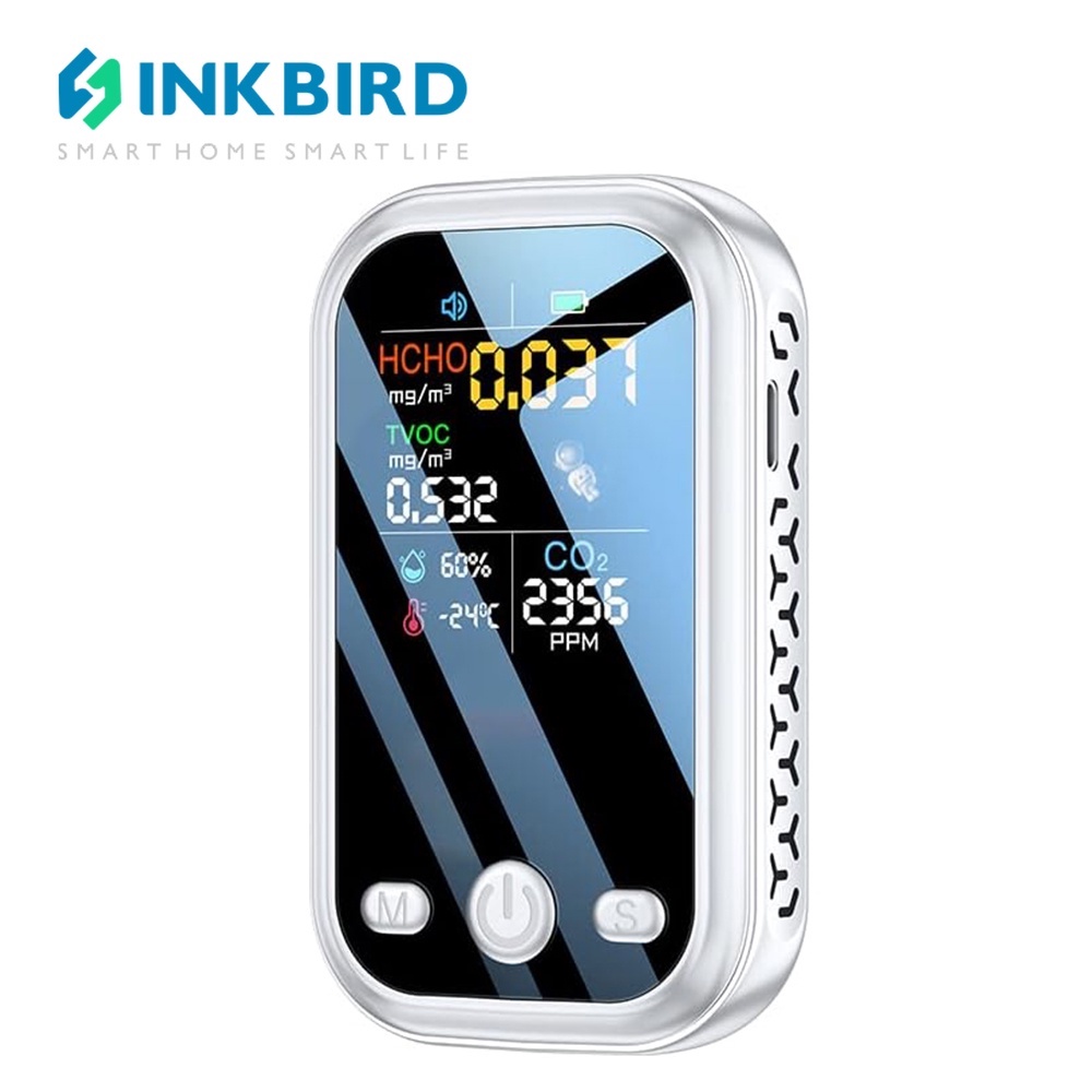 INKBIRD 5 Em 1 Detector De CO2 Mini Medidor Monitor De Qualidade Do Ar Portátil Dióxido De ...