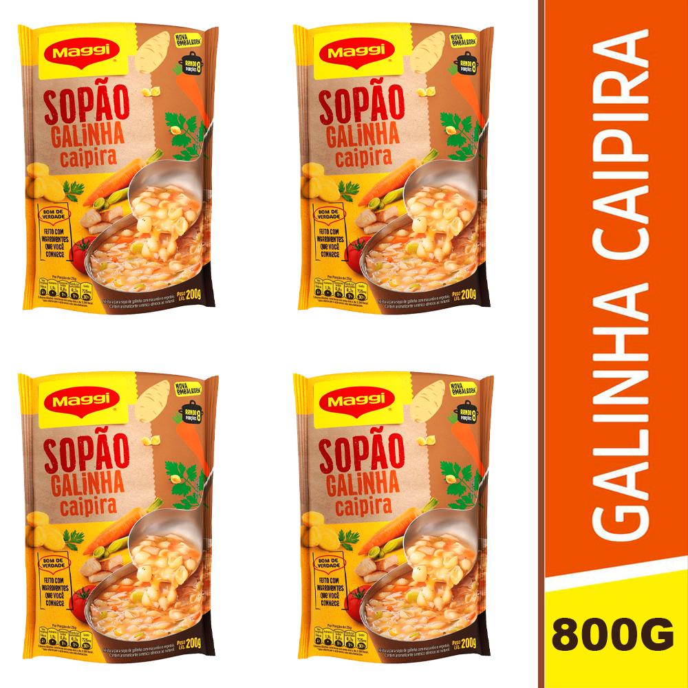 4 Sopa Instantânea Maggi Sopão Galinha Caipira Em Sachê 200G | Shopee ...