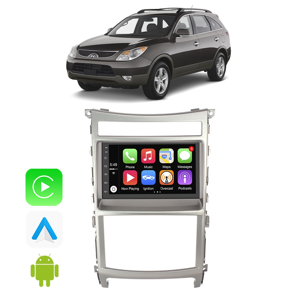 Kit Central Multimidia Carplay Android Auto Vera Cruz 2008 2009 2010 2011 2012 2013 2014 7 ...