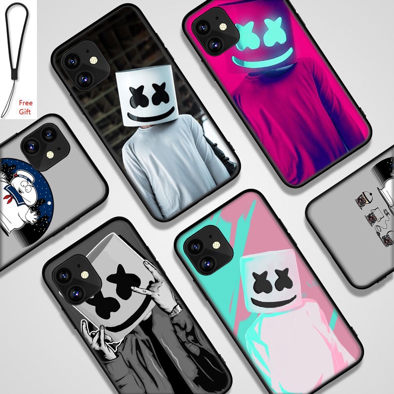 Caixa Para Apple iPhone 12 MINI 14 Pro Plus DJ Marshmello Com Lanyard À ...
