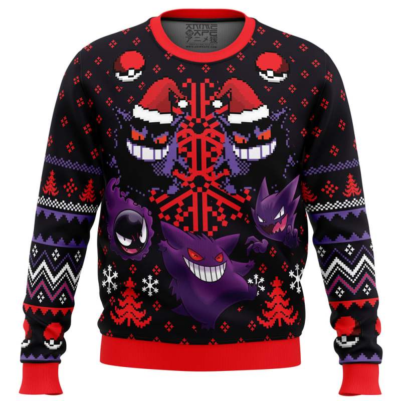 Suéter Feio De Natal Ghosts Gengar Ghastly Pokémon | Shopee Brasil