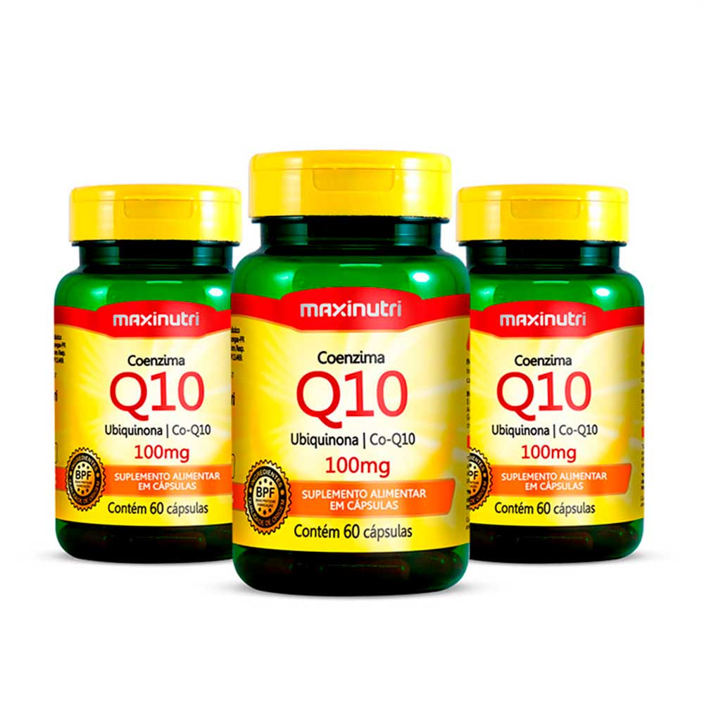 Kit 03 Coenzima Q10 100mg com 60 Capsulas Maxinutri | Shopee Brasil