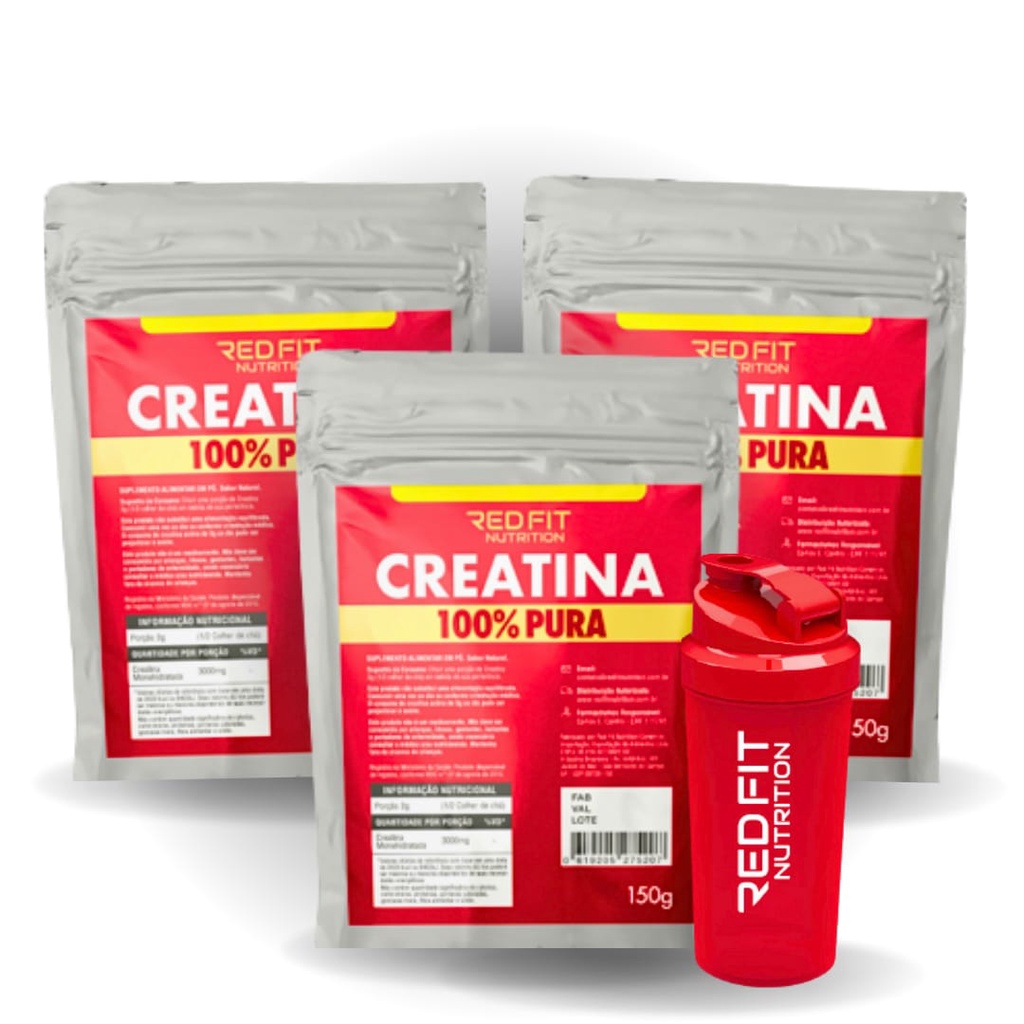 Red Fit Nutrition Kit Creatina 150g ( 3 Unidades ) | Shopee Brasil