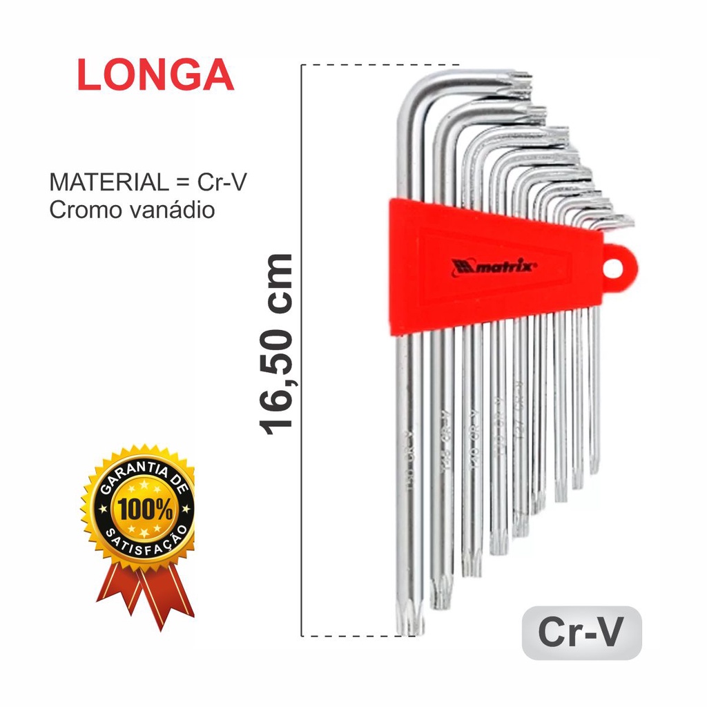 Jogo Chave Torx Tipo L Torque Tork Longa T10 A T50 Mtx 123069 | Shopee ...