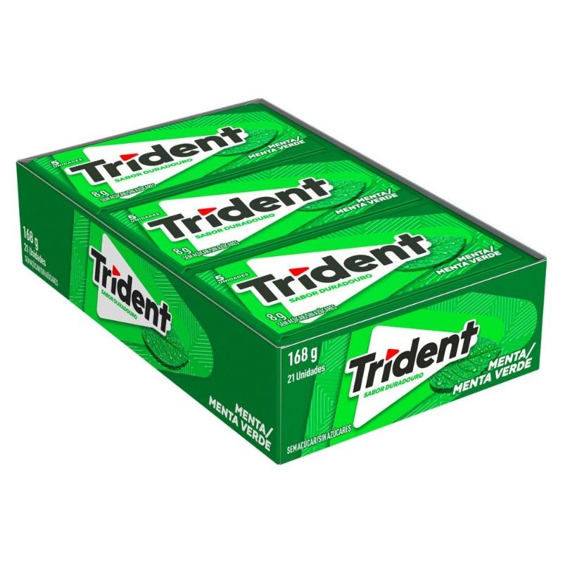 Chiclete Trident Caixa com 21 Unidades Menta Verde - Escorrega o Preço